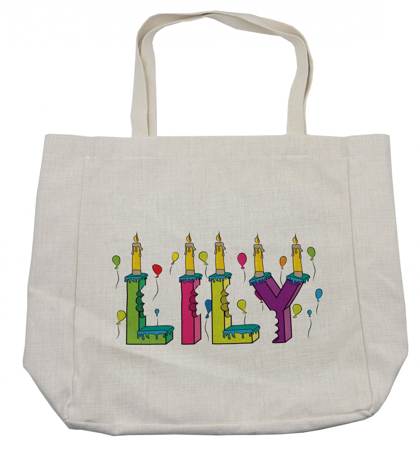 Lily Shopping Bag, Hand Drawn Merry Arrangement of Letters Birthday ...