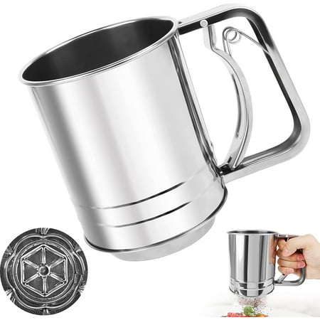 HEIBIN Flour Sifter, Kitchen Flour Sifter Can Be Held with One Hand ...