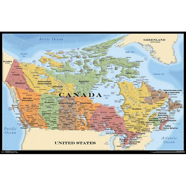 Map - Canada Wall Poster, 22.375" x 34" - Walmart.com