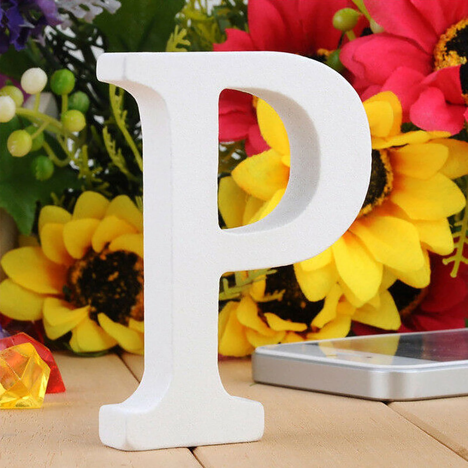 Hadanceo Standing Letter Delicate Standing Large White Wooden Alphabet ...