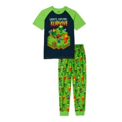 Minecraft Boys Short Sleeve Pajamas Set, 2-Pieces, Sizes 4-16 - Walmart.com