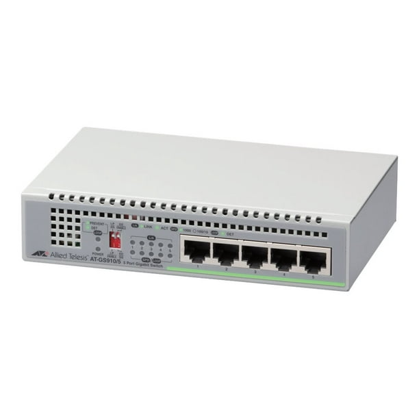 Allied Telesis CentreCOM AT-GS910/5 - Switch - unmanaged - 5 x 10/100/1000 - desktop - Walmart ...