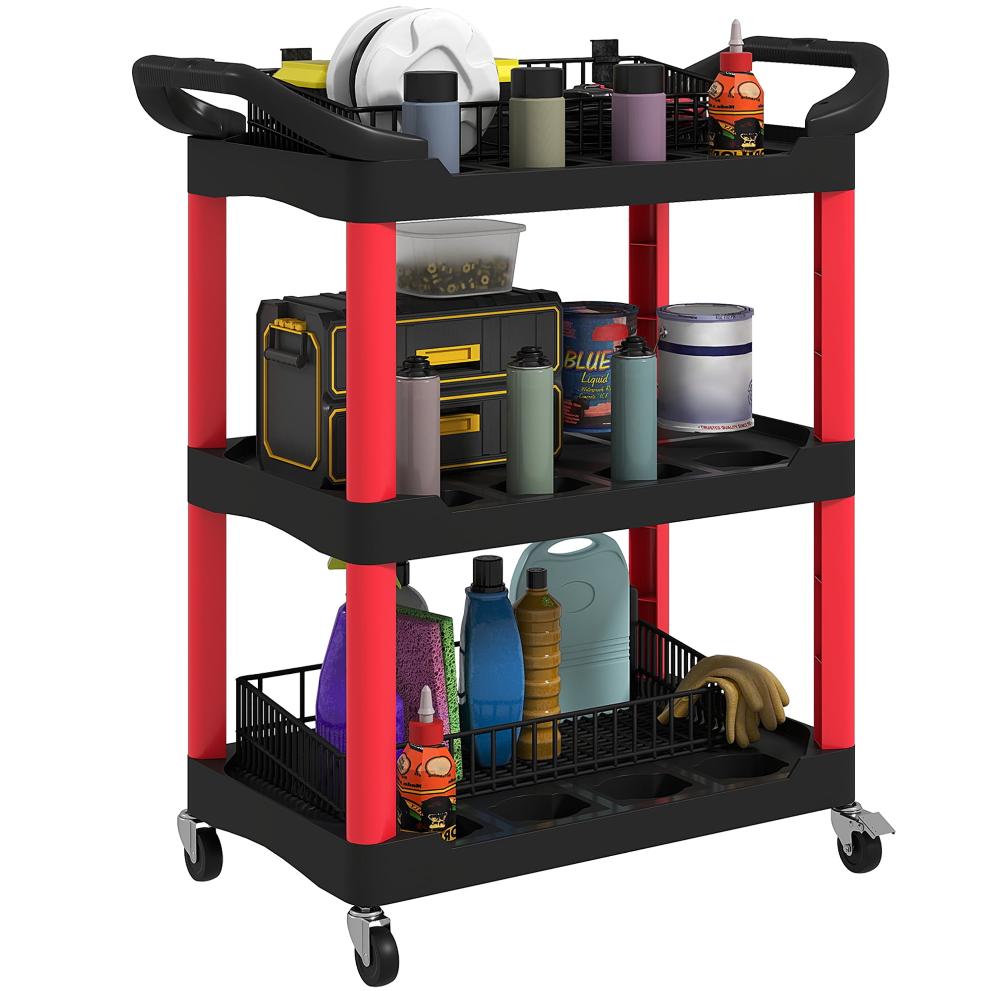 Click here for Homcom 3-Tier Rolling Tool Cart With Wheels  Plast... prices