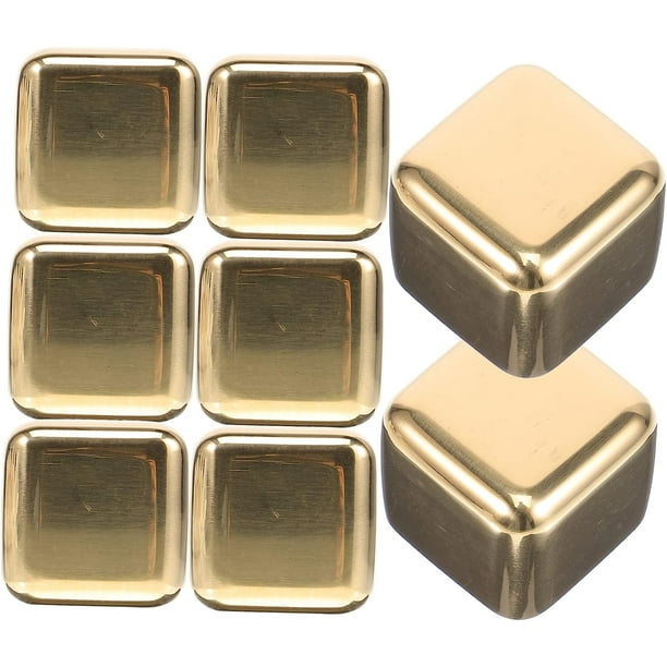 8pcs Metal Ice Cubes Stainless Steel Set Stainless Steel Ice Cube ...