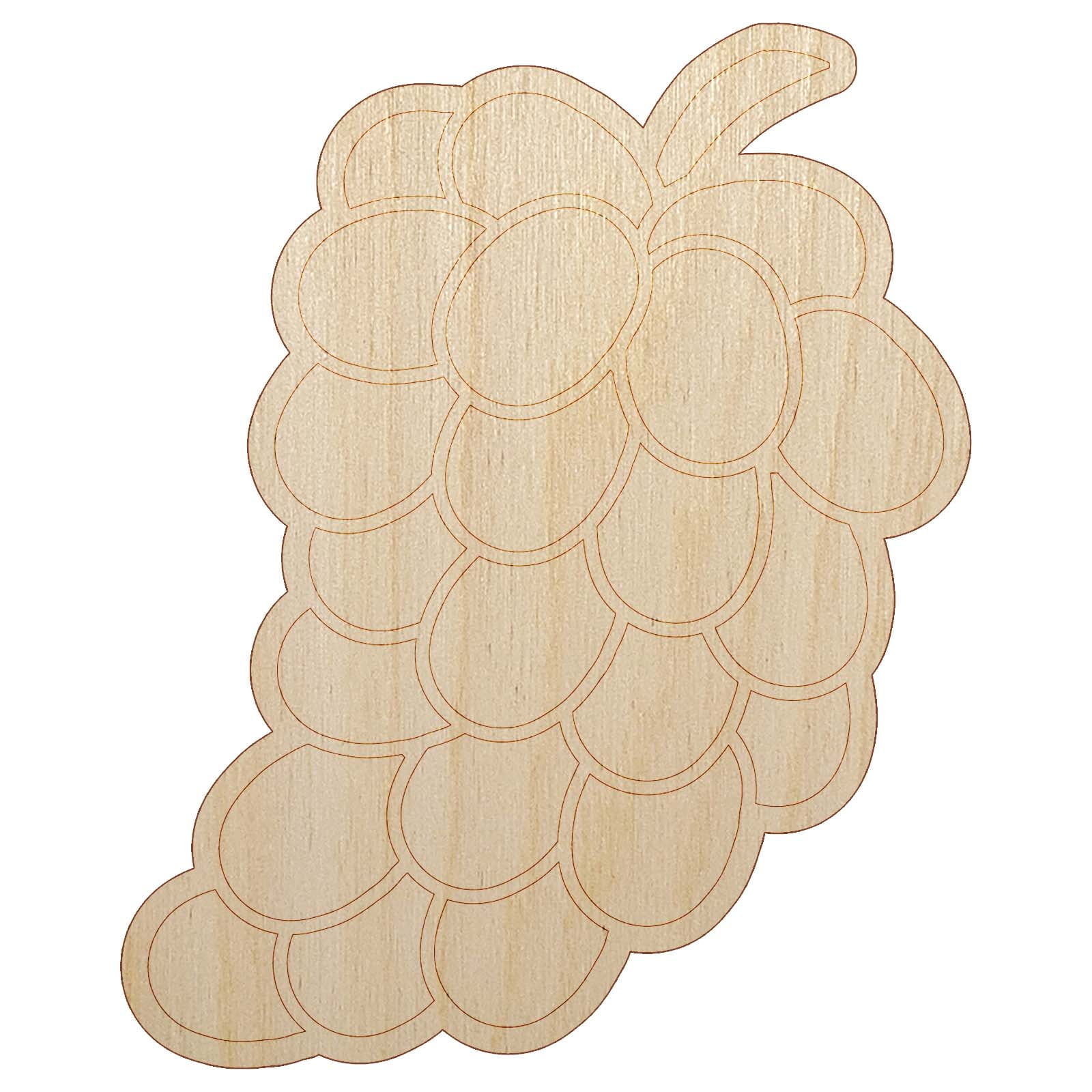 Bundle of Grapes Fruit Solid Wood Shape Unfinished Piece Cutout Craft ...