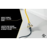 Yellow Jacket 2882 12/3 Heavy-Duty Contractor Extension Cord, 2 ft, 3 ...