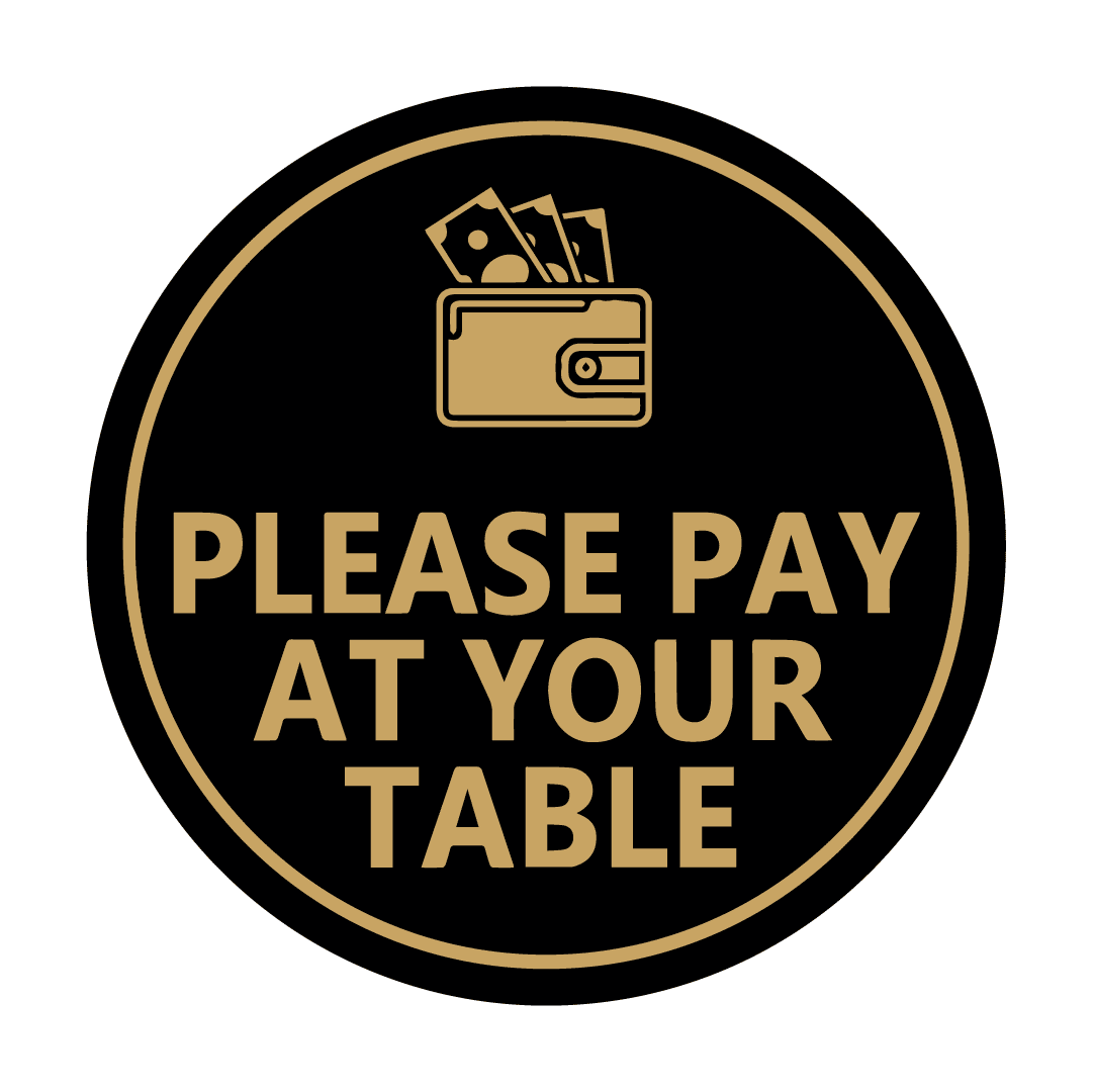 Circle Please Pay At Your Table Sign (Black /Gold) - Small - Walmart.com