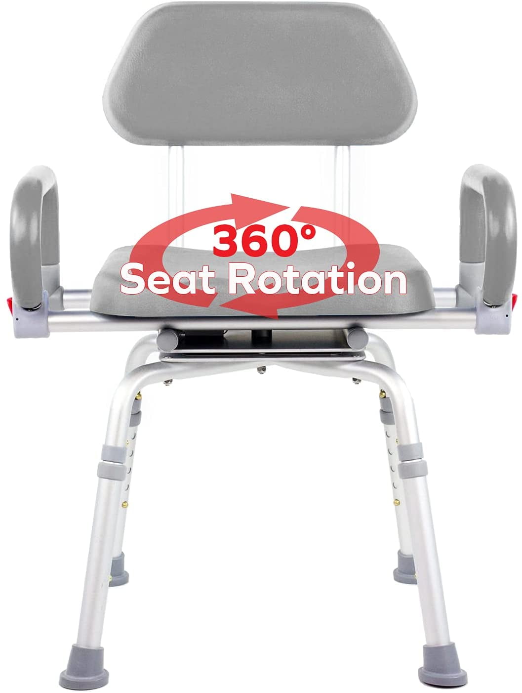 Platinum Health Revolution GRAY Pivoting Bath Shower Chair with Padded ...