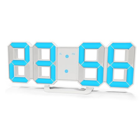 3D LED Clock, Wall Clock Digital Alarm Clock Electronic Table Clock ...
