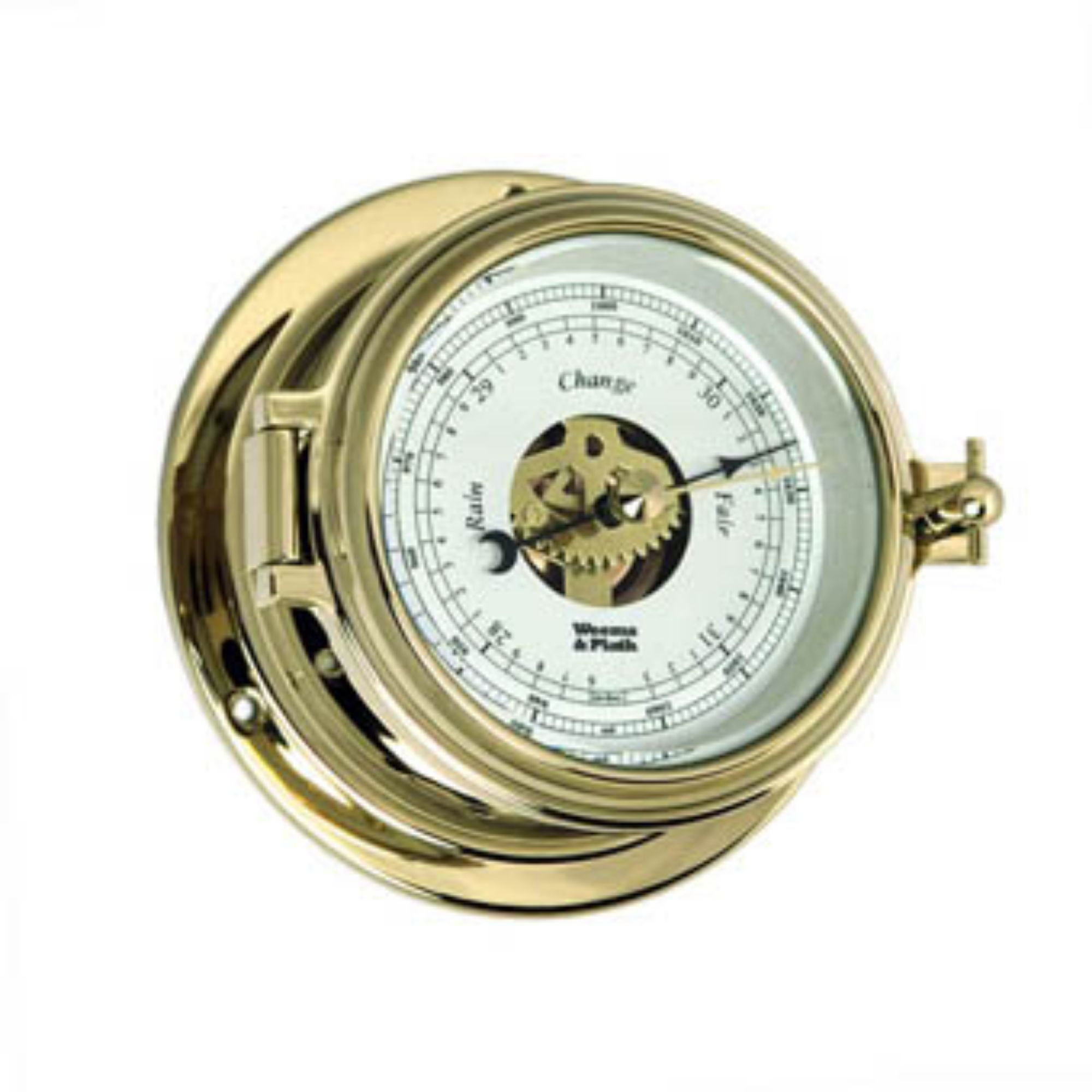 10" White and Gold Contemporary Round Open Dial Barometer - Walmart.com