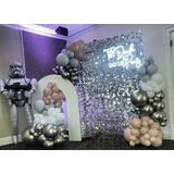 Metallic Silver Glitter Wall Backdrop - Ideal for Parties & Weddings ...