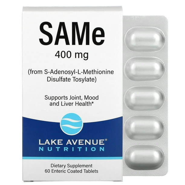 Suplemento Lake Avenue Nutrition SAMe 400 mg 60 comprimidos | Walmart ...