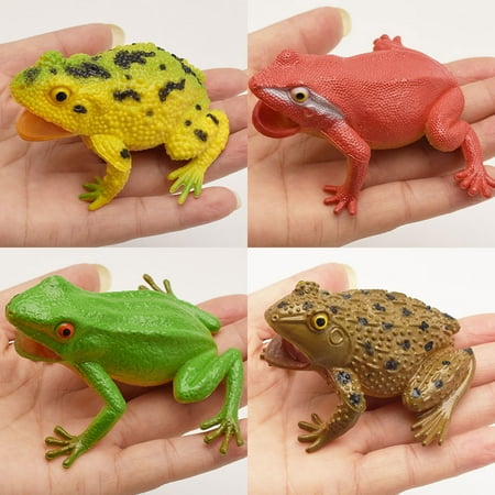 4PCS Frog Figure Toy Creative Simulated Funny Squeaky Toy Prank Toy for ...
