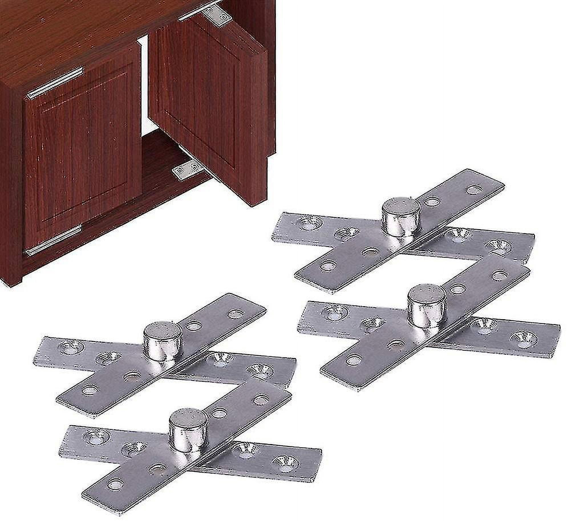 4 Pieces Stainless Steel Pivot Hinges, 360 Degree Concealed Rotation ...