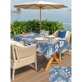 54x80 Inch Outdoor Tablecloth with Umbrella Hole Zipper Rectangle Navy ...