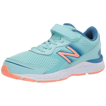 New Balance Girls' 680v6 Running Shoe, Bali Blue/MAKO Blue/Ginger Pink ...