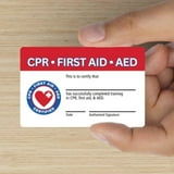 CPR and First Aid AED Certification Cards 5 pk 2.25x3.5 Plastic Wallet ...