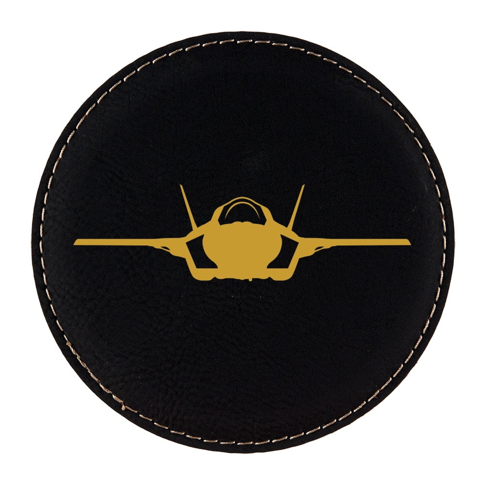 F-35B Lightning II Coaster Laser Engraved Leatherette - Round Coasters ...