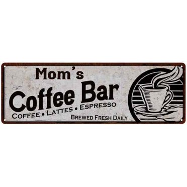 Mom's Coffee Bar Round Metal Sign Kitchen Room Wall Décor 200120041002 ...