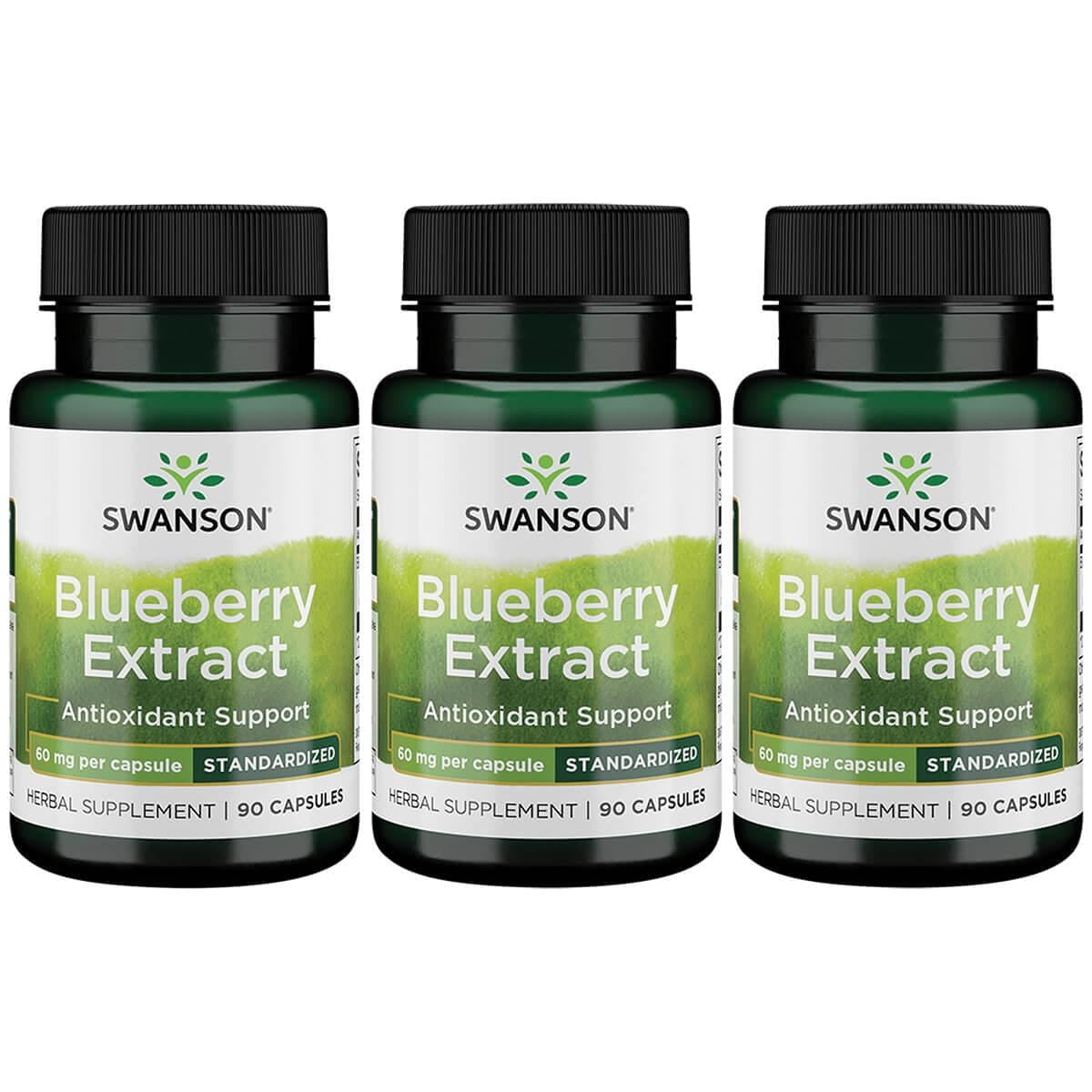 Swanson Blueberry Extract - Standardized 60 mg 90 Caps 3 Pack - Walmart.com