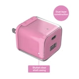 Onn Dual-Port USB-C Wall Charger, Fast Charging 32W, Pink, Foldable ...