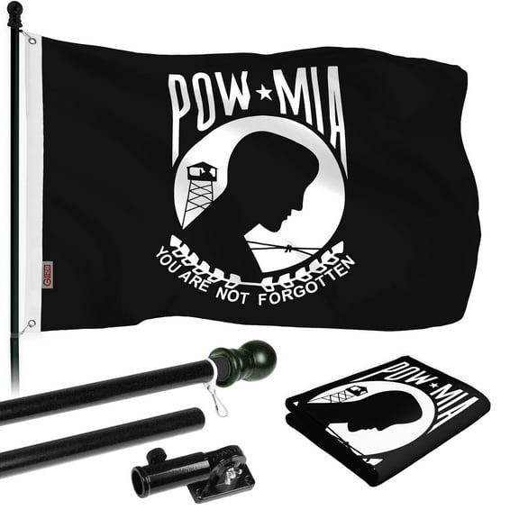 G128 Combo Pack: 6 Feet Tangle Free Spinning Flagpole (Silver) Solid ...