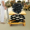 Hydraulic Lift Table Cart 770lbs 51" Lifting Height Double Scissor w/ 4 ...