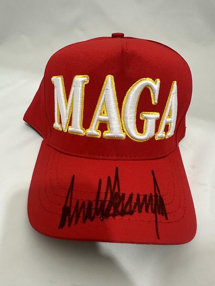 Donald Trump Autographed Hand Signed MAGA Hat (Red) - Beckett LOA ...