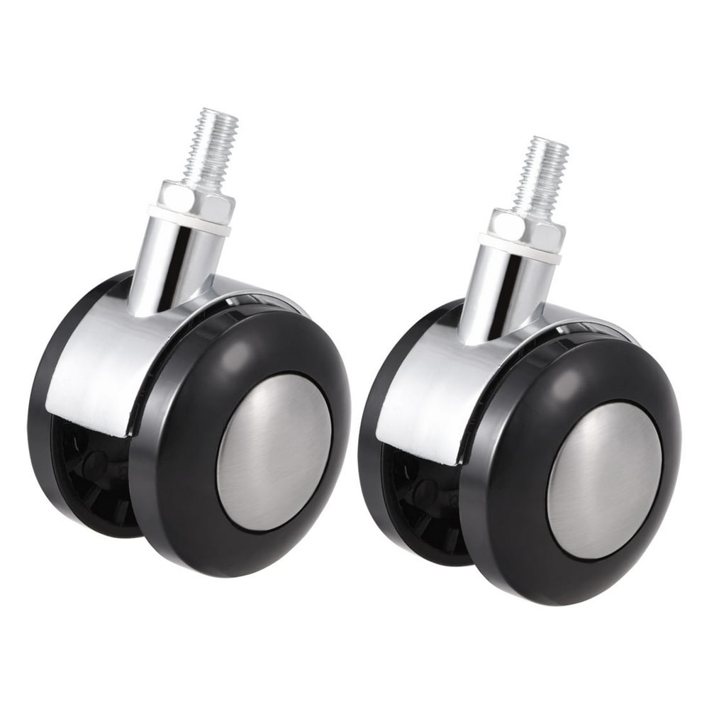 Office Chair Casters 2 inch Twin Wheel M8x15 Threaded Stem Swivel 2 Pcs ...