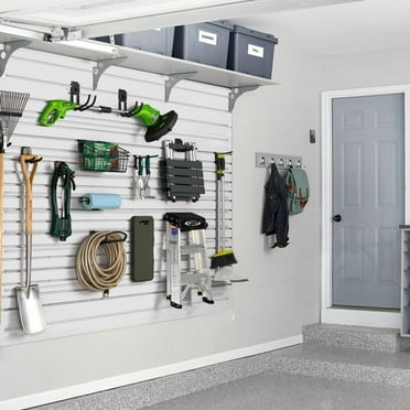 CrownWall Slatwall System: PVC Garage Organizer Wall Mount, 8’ x 4 ...