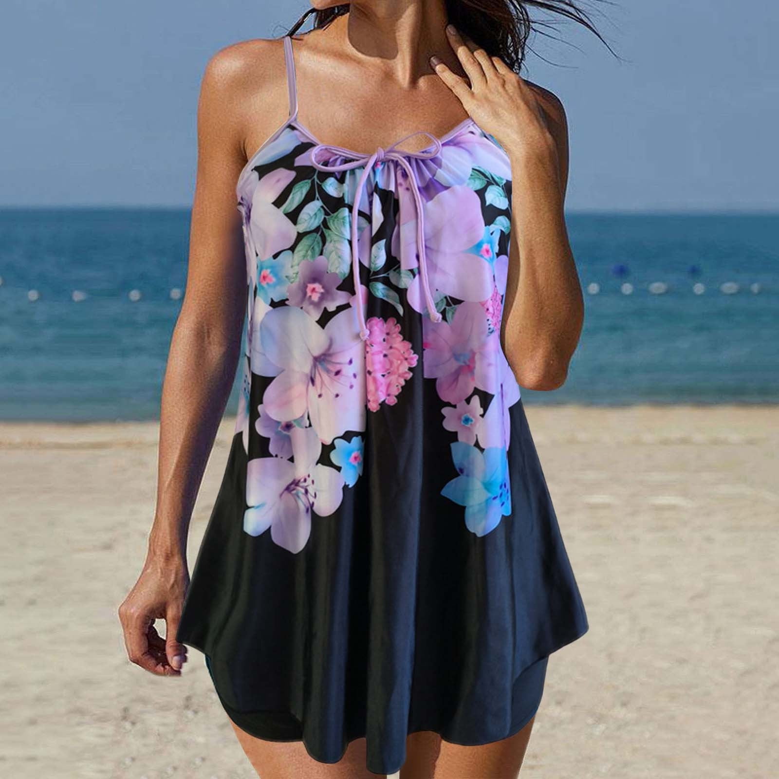 WILLBEST Dress with Built In Bra Women's Swimwear Tankini 2 Piece ...