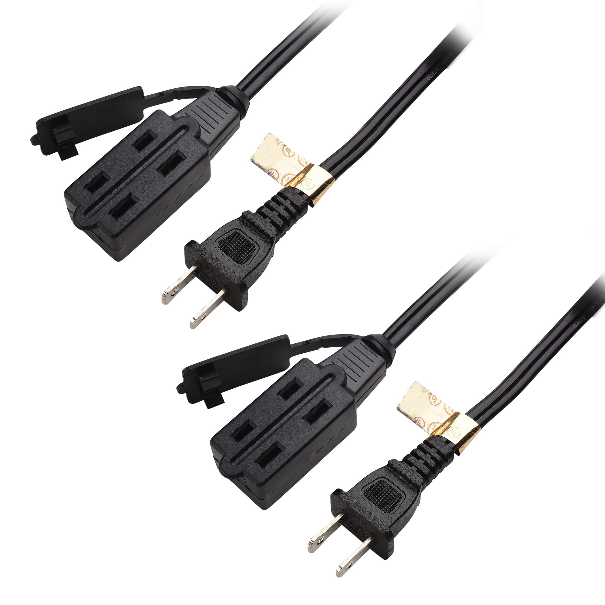 Cable Matters 2 Pack 16 AWG 2 Prong Extension Cord 3 Outlet Extension Cable Matters 2 Pack 16 AWG 2 Prong Extension Cord 3 Outlet Extension
