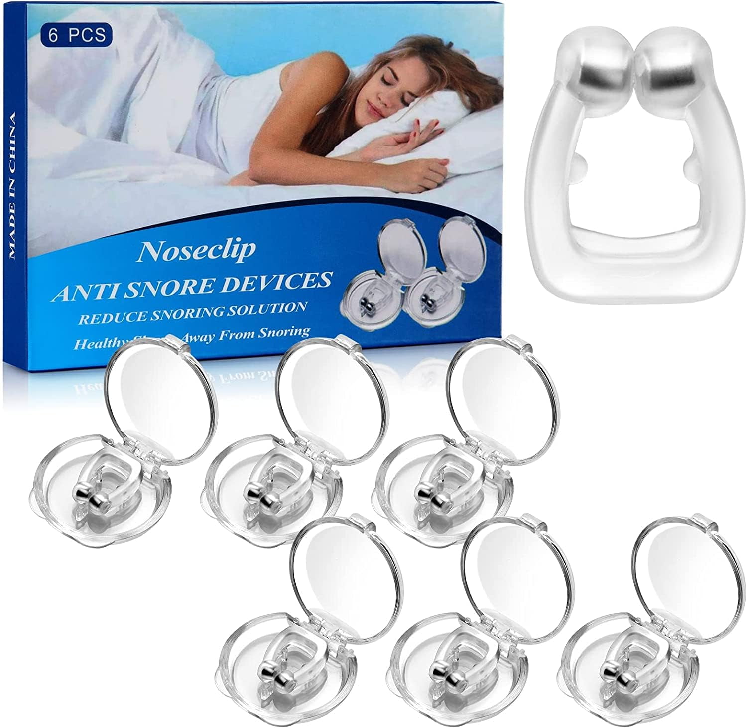 Pinza nasal magnética de silicona antironquidos, 6 unidades ...