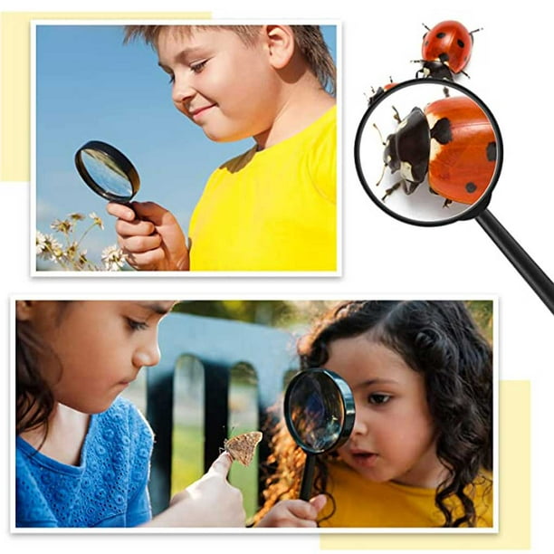 8 Pieces Kids Magnifying Glass Portable 5X Handheld Household Making ...