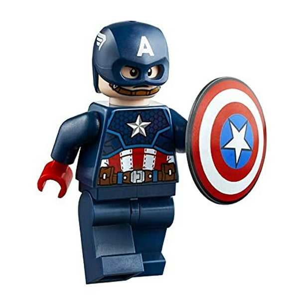 LEGO Superheroes: Minifigura del Capitán América con escudo, soporte y ...