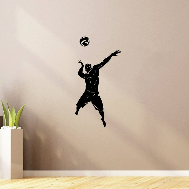 Volleyball Player Spiking Silhouette