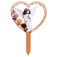 Memorial Angel Garden Stake Heart Shaped Cemetery Grave Marker Outdoor ...