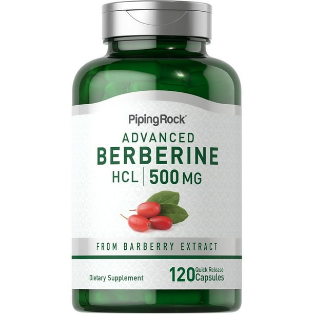 Berberine HCL 500mg | 120 Capsules | Barberry Extract Supplement | Non ...