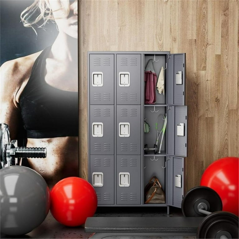 Locker Storage GAOMON Metal Lockers, 9-Door Metal Locker For Employees ...