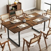 Tribesigns Oversized Rustic Dining Table, 71 in. Rectangular Wooden ...