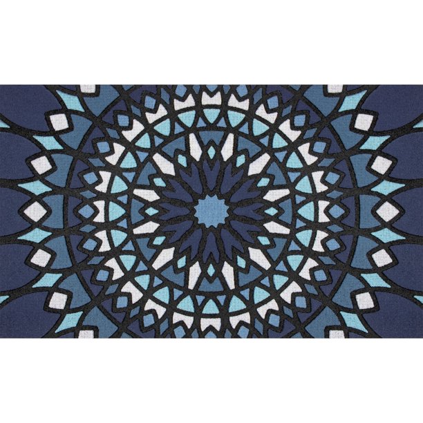 Mainstays Blue Medallion Rubber Doormat, 18" x 30" - Walmart.com