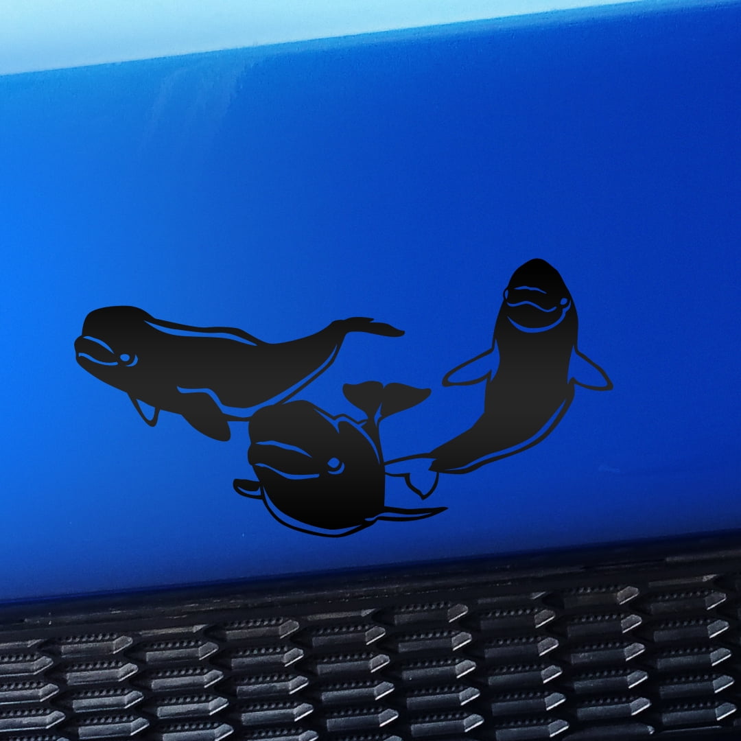 Beluga Whales - Vinyl Car Decal - Choose Color - [MATTE BLACK ...