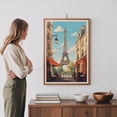 Affixzi Paris Eiffel Tower Watercolor Travel Poster, Vintage French ...