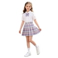 Girls' JK School Uniform Outfit Cute 2 Piece Set with Bow Tie Shirt and ...