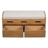 Acacia Wood Storage Bench with Hidden Drawers - Walmart.com