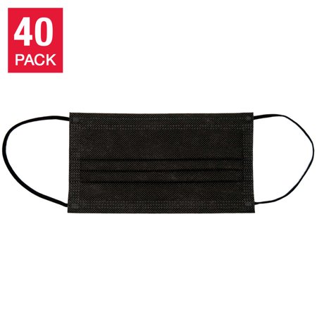 Medsup X-Large Black Disposable 3-Layer Face Mask, 40-pack - Walmart.ca
