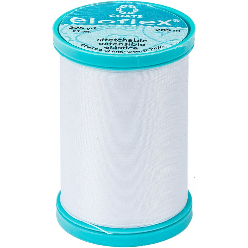 Coats Eloflex Stretch Thread 225yd-White - Walmart.com - Walmart.com