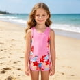Girls Bright Floral Print Swimwear One Piece Tankini with Colorful ...
