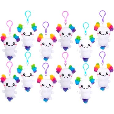 Set of 6 Axolotl Plush Stuffed Animals with Clip - Adorable Walking ...