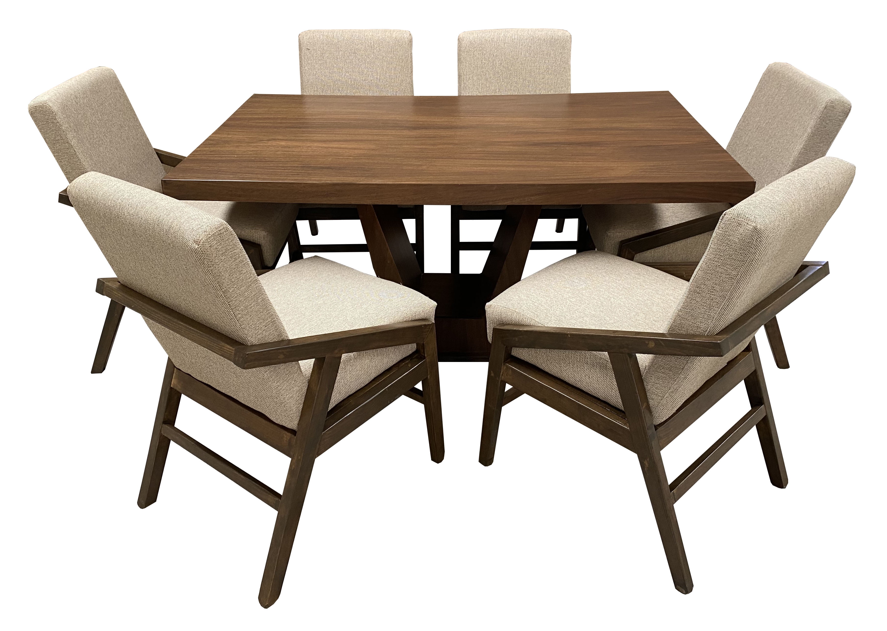 Set de Comedor Denver 6 Sillas SALVANTO 160x100 cm Mdf UV Color Parota ...